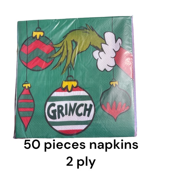 Dr. Seuss | Holiday | The Grinch Napkins 5 Pcs | Poshmark